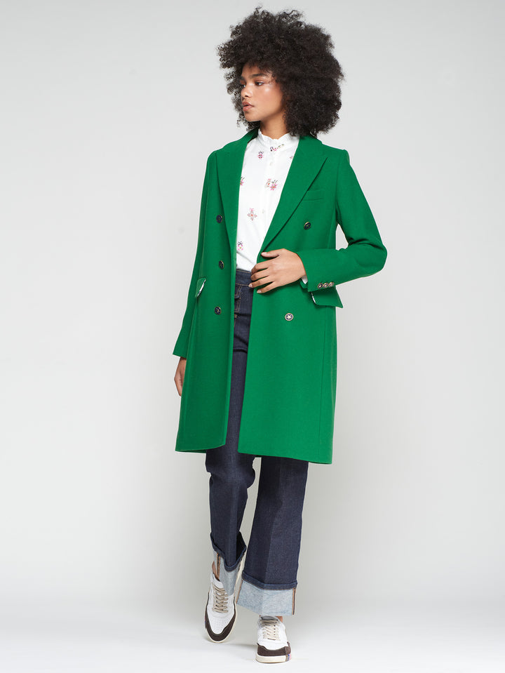 LIAN GREEN DOUBLE-BREASTED COAT - VILAGALLO – Joelle's By Ally
