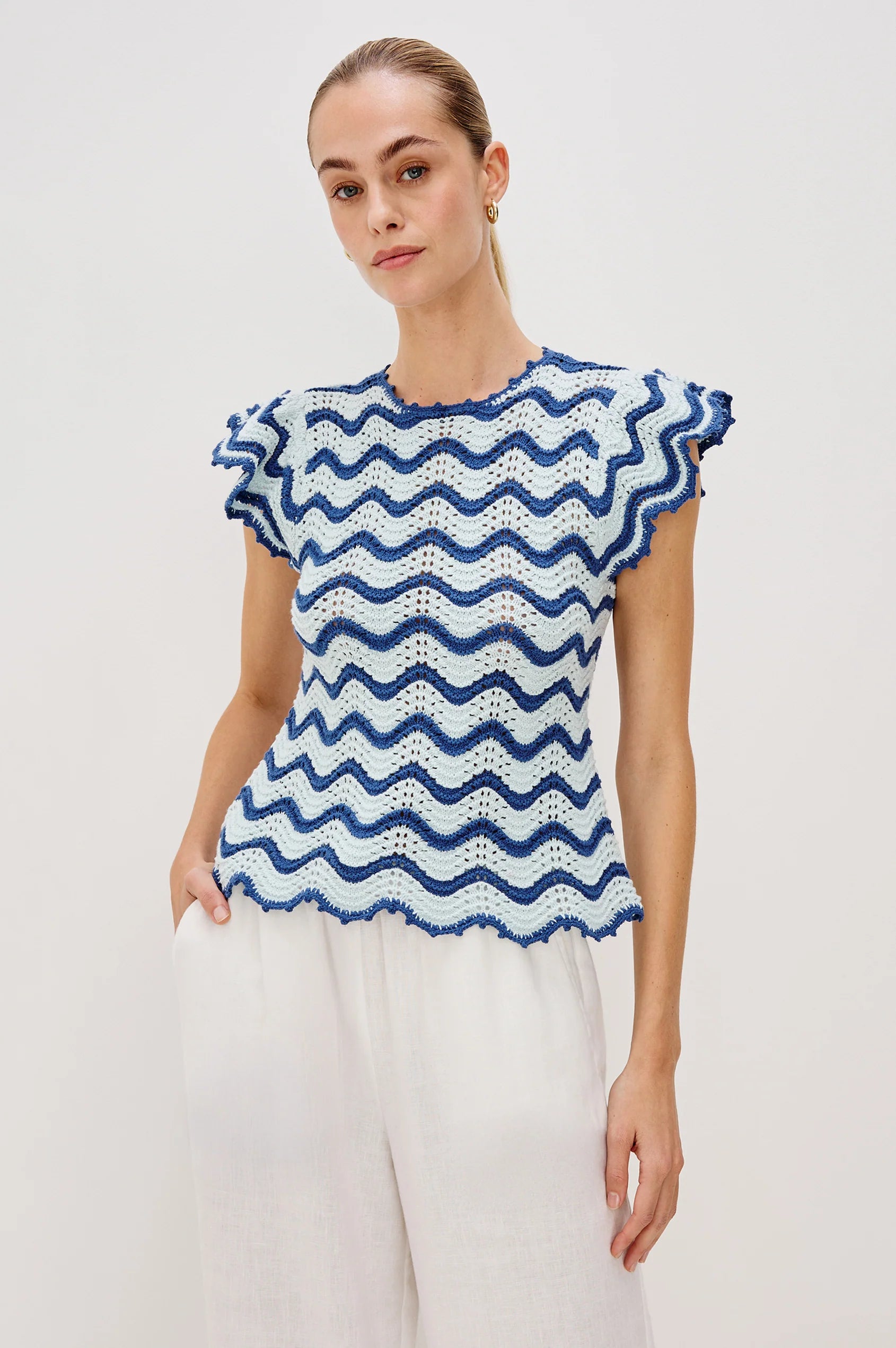 COEN TOP (AZURE SCALLOP) - RAILS – Joelle's By Ally