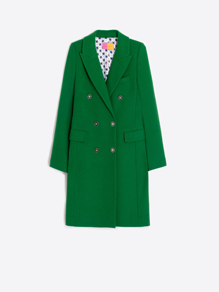 LIAN GREEN DOUBLE-BREASTED COAT - VILAGALLO – Joelle's By Ally