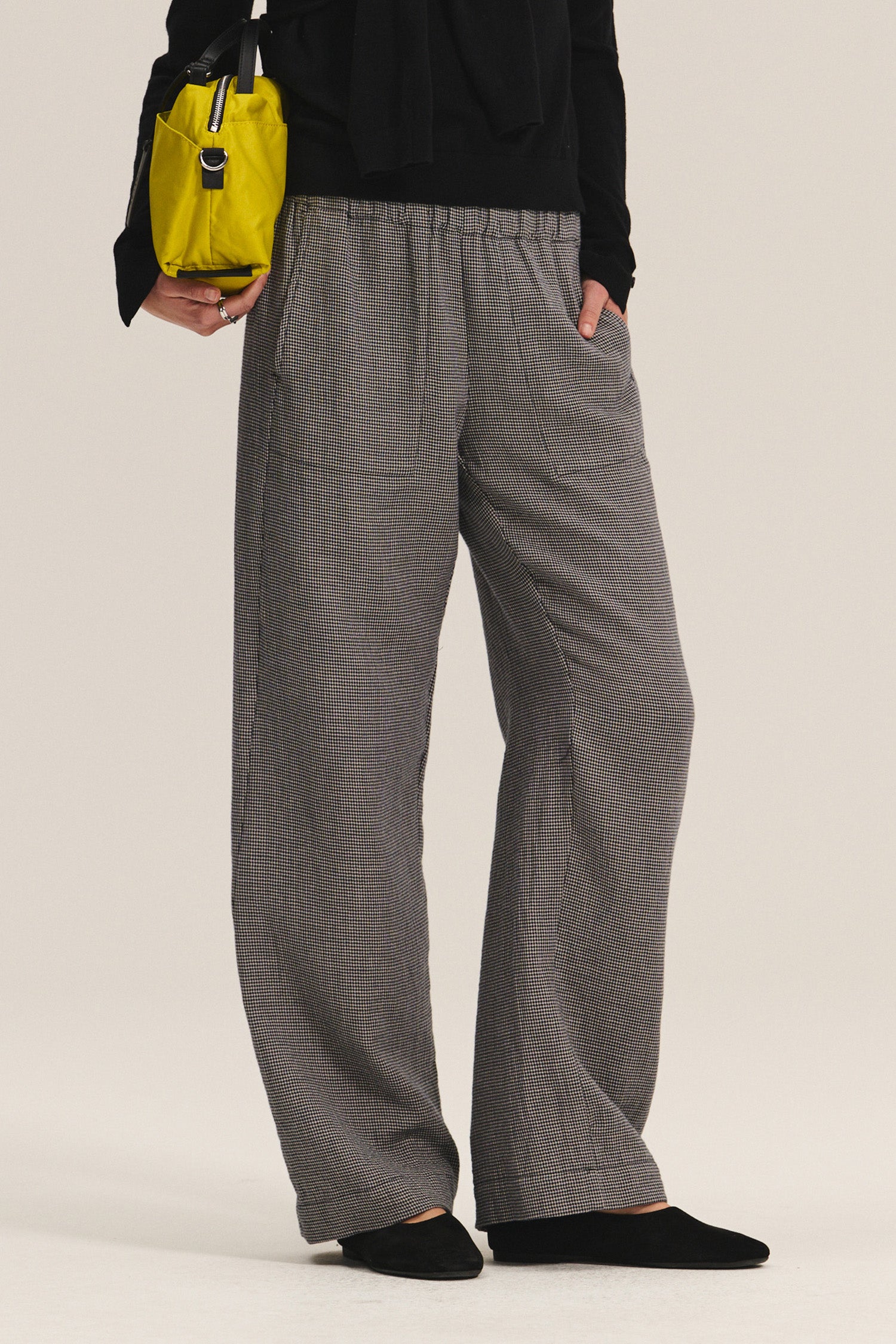 BRAYLEN HOUNDSTOOTH DUAL GUAZE PANT - VELVET – Joelle's By Ally
